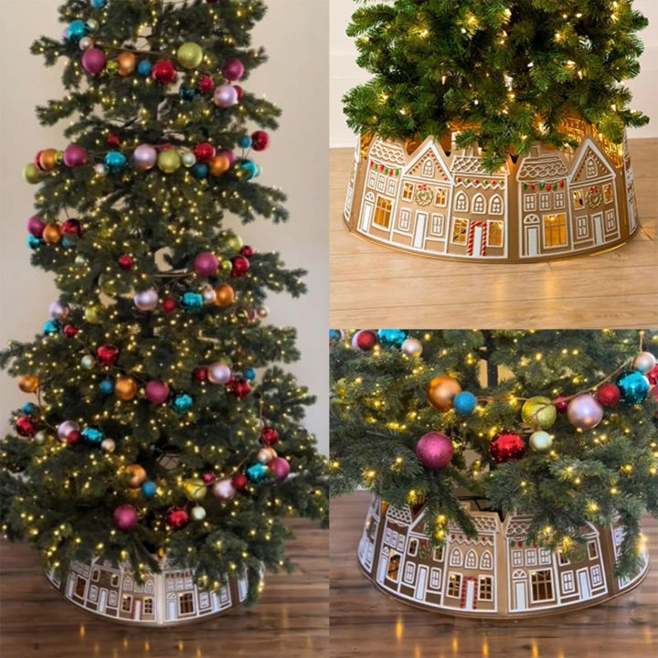 Gingerbread House Christmas Collar Tree Christmas Ring Stand ฐานสำหรับ ...