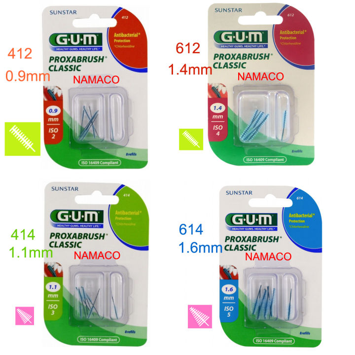 GUM แปรงซอกฟัน Proxabrush Classic 8 refills #412/612/414/614 | Lazada.co.th