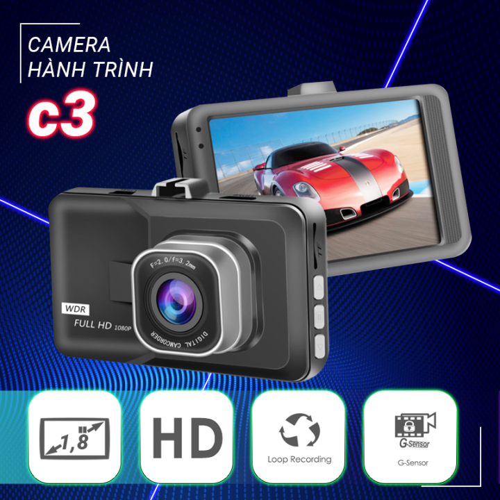 Camera hành trình ô tô C3 Vehicle BlackBOX DVR full HD 1080p, màn hình ...