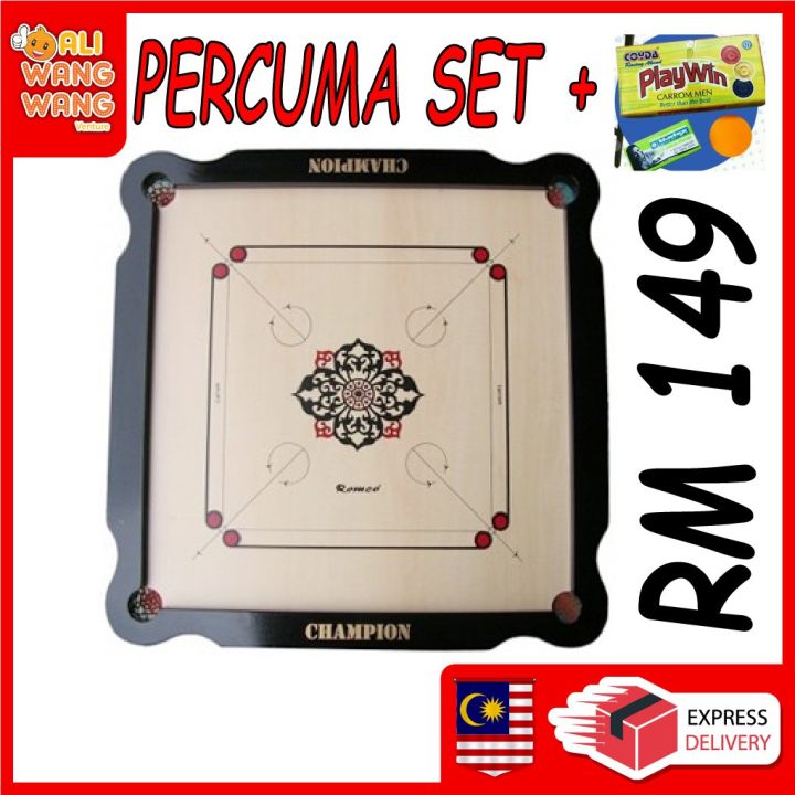 ROMCO CHAMPION CARROM BOARD (WOODEN) / PAPAN KAROM KAYU | Lazada