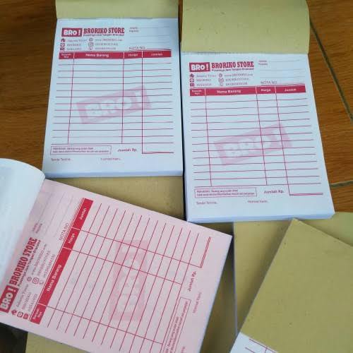 CETAK NOTA CUSTOM 2PLY UKURAN 1/2 FOLIO FREE DESIGN ISI 50SET/BUKU NOTA ...