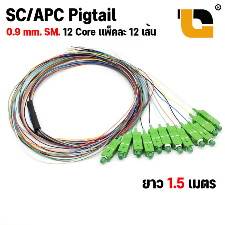 สายไฟเบอร์ออฟติกพิกเทล Fiber Optic Pigtail 12 Core ชนิดหัว SC/APC SM ...