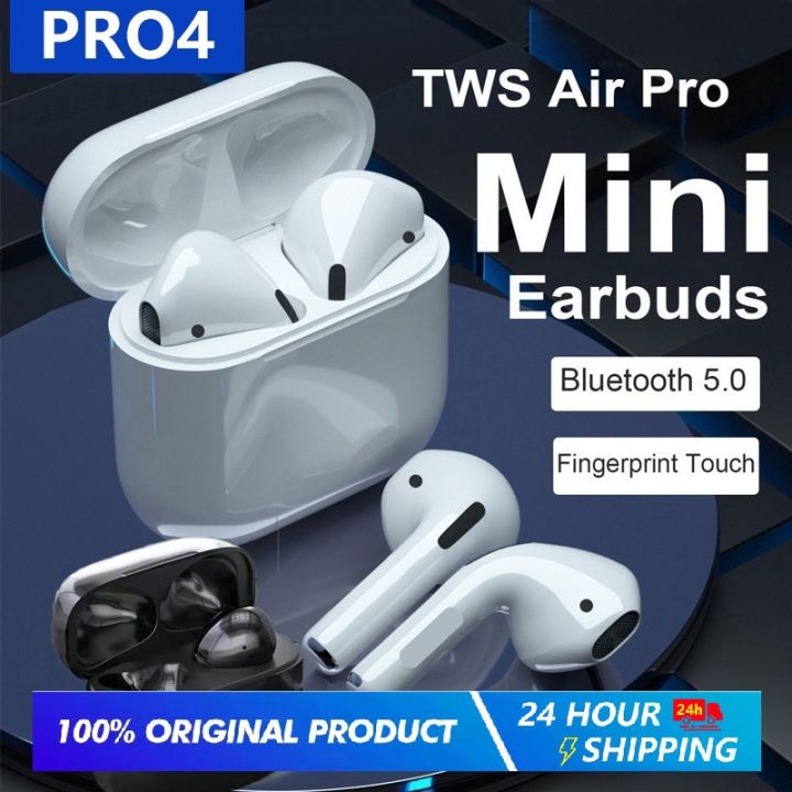 ♋【Fast delivery】Earphones Pro4 TWS Wireless airdods Bluetooth-compatible Headphone Earbuds ...