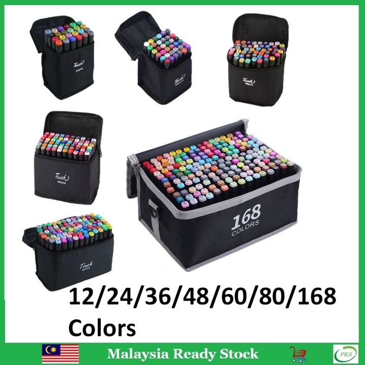 12/24/36/48/60/80/168 Multiple Colors Touch Marker Pen Sketching Dual ...
