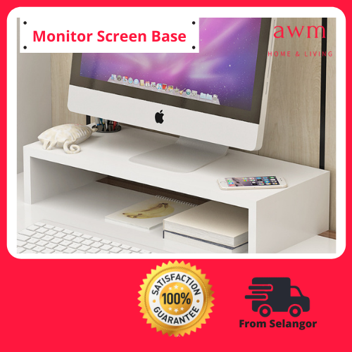AWM Computer Monitor Stand Raiser Increased Shelf Base Desktop Keyboard ...