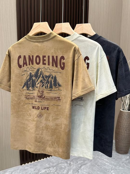 【TOJC】เสื้อยืดแขนสั้นผู้ชายแบรนด์แฟชั่นฤดูร้อนทรงหลวมแขนห้าส่วนแบบใหม่ ...