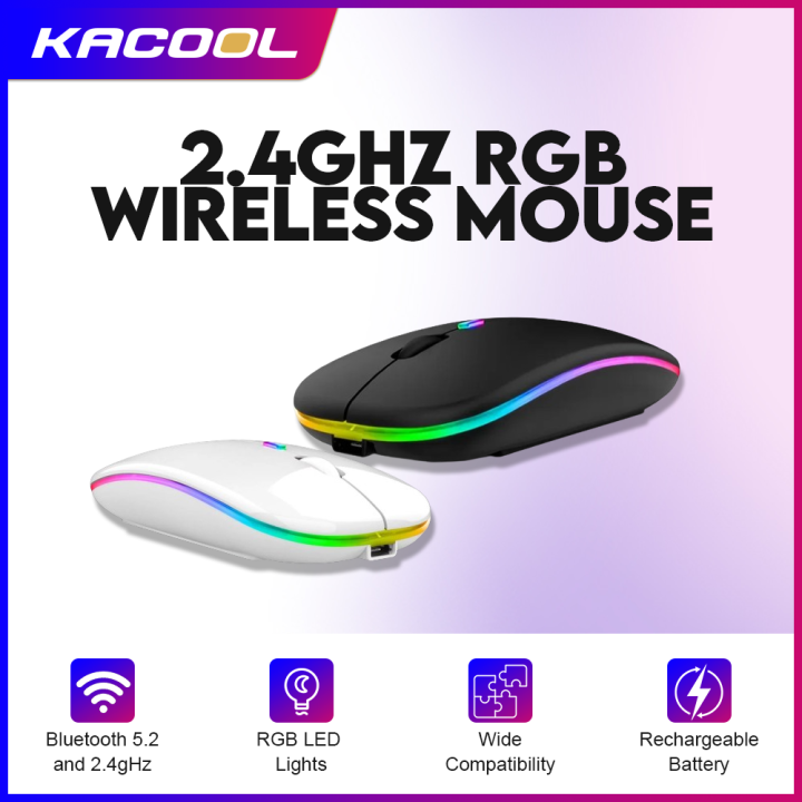 2.4Ghz USB Receiver Wireless Bluetooth Mouse Optical Slim Rechargeable ...