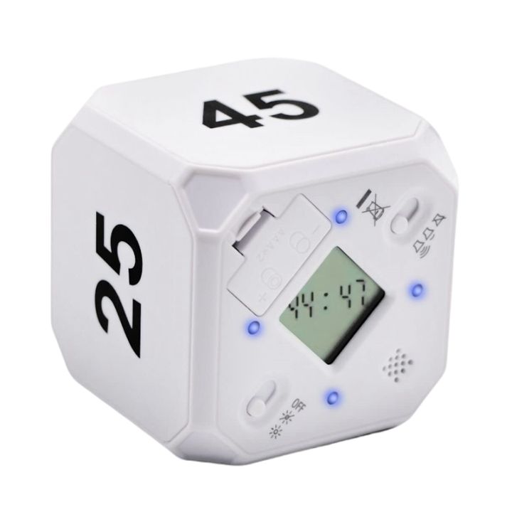 Cube-Timer Kitchen Timer Gravity Sensor Flip Meditation Timer for Time Management and Countdown ...
