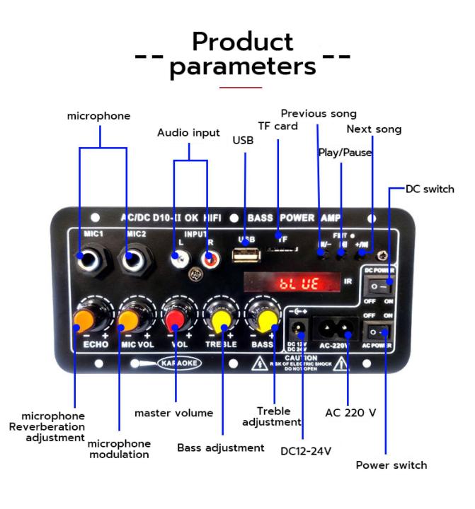 D10 12V 24V Subwoofer Digital Power Amplifier Board Wireless Audio ...