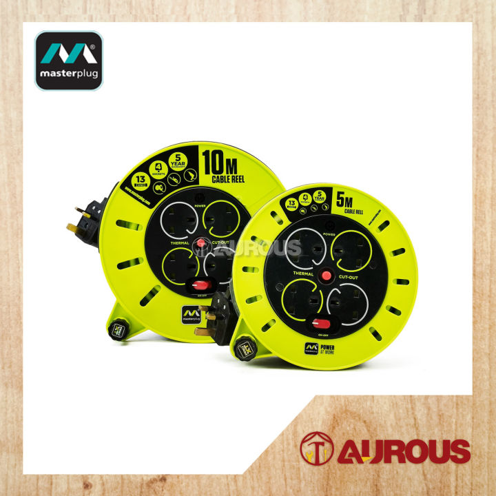 MASTERPLUG PRO-XT 4 GANG PORTABLE CASSRTTE REEL EXTENSION WIRE BOX ...