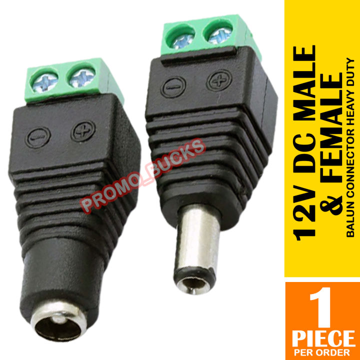 12V DC Male & Female Power Balun Plug Connector DC Jack Adapter Female ...