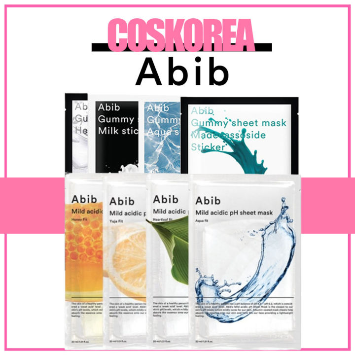Abib Gummy facial Sheet mask 4 Types Heartleaf Sticker Madecassoside ...