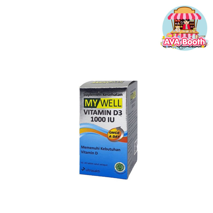 Mywell Vitamin D3 1000IU / Botol isi 20 Tablet / Suplemen Kesehatan ...