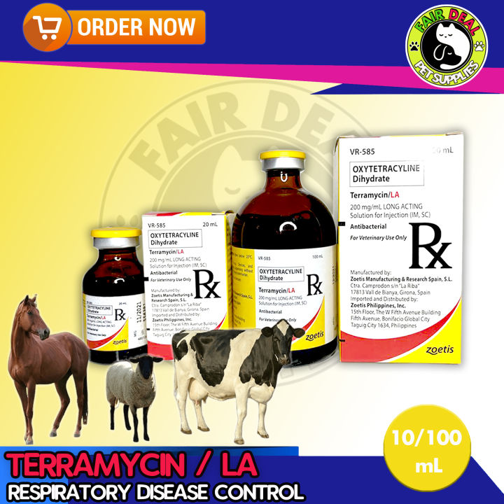 TERRAMYCIN LA ANTIBACTERIAL(20ml - 100ml) EXP 12-2024 | Lazada PH