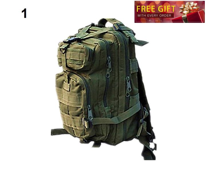 Army Military 3P Attack Tactical Backpack SWAT Bag Hiking Bag 25L -Army ...