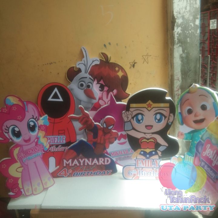 Standing karakter styrofoam 15 -60 cm/ custom karakter / dekorasi ultah / bebas desain | Lazada ...