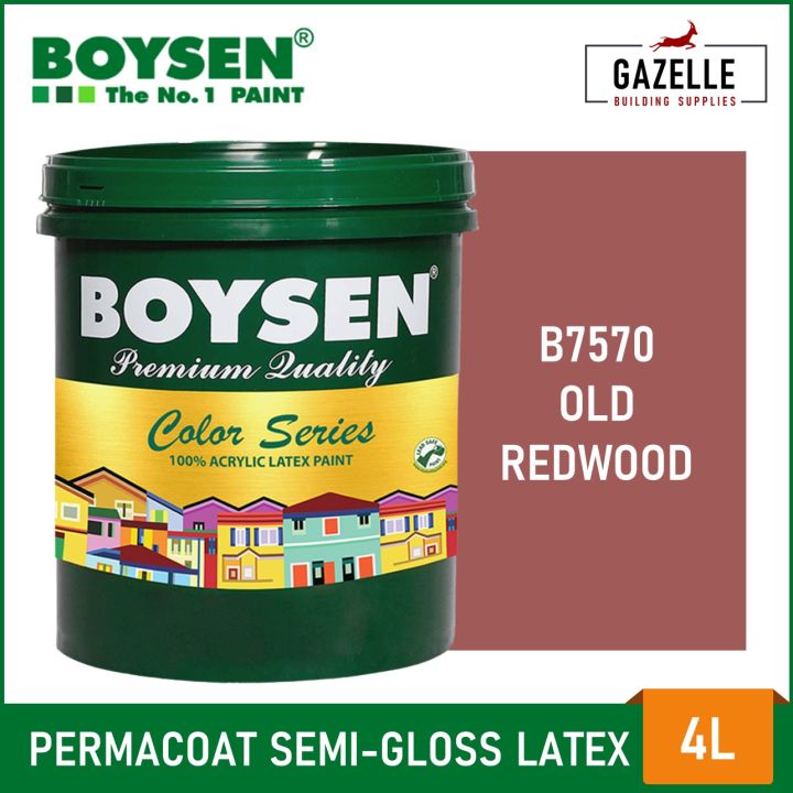 Boysen Color Series Permacoat Semi-Gloss Latex Old Redwood B7570 ...