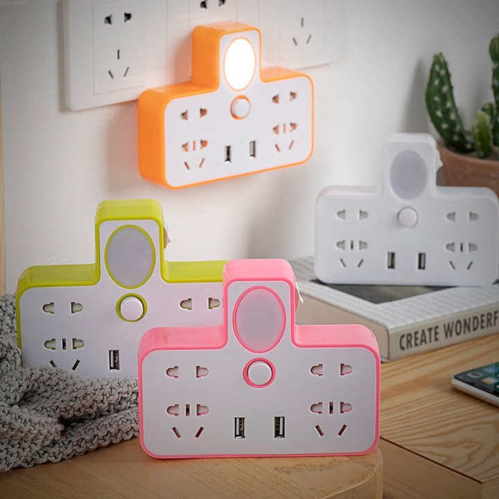 P-S7 Power Strip - Multi Plug Power Socket With 2 USB Port Extension ...