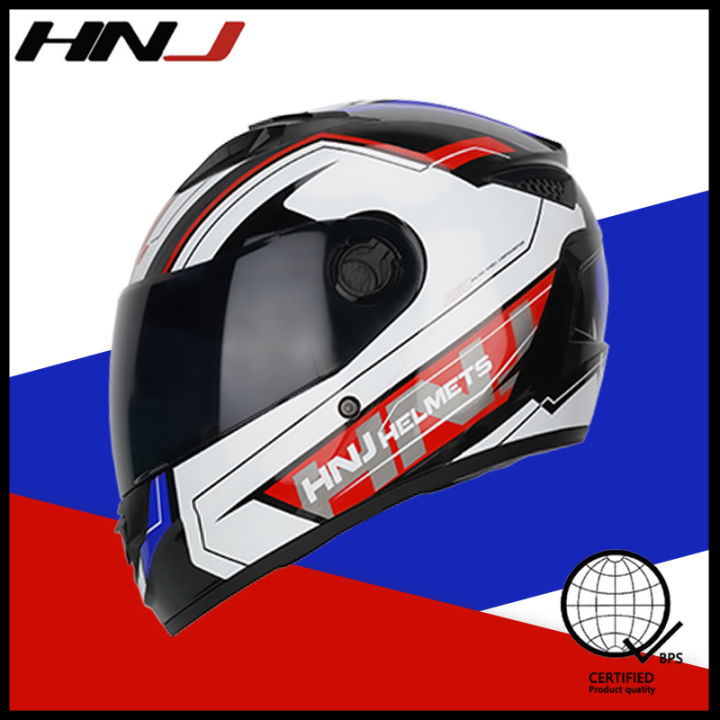 HNJ 855 W/D Men's Motorcycle full face helmet smoke visor With unisex ...