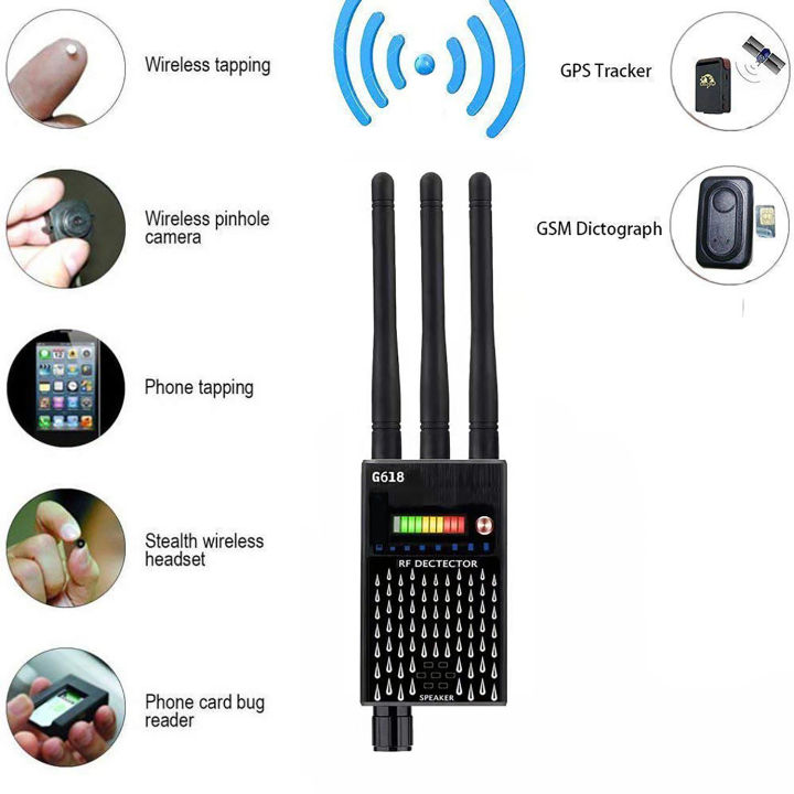 Wireless Anti-Spy Listening Device Detector Bug Phone GPS Tracker RF ...