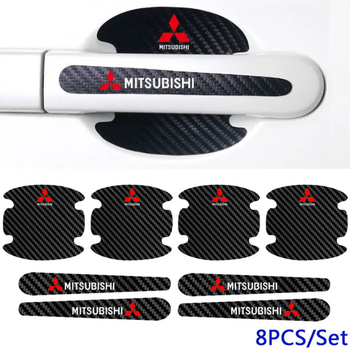 Mitsubishi Car Door Handle Protector Carbon Fiber Car Bowl Protective ...