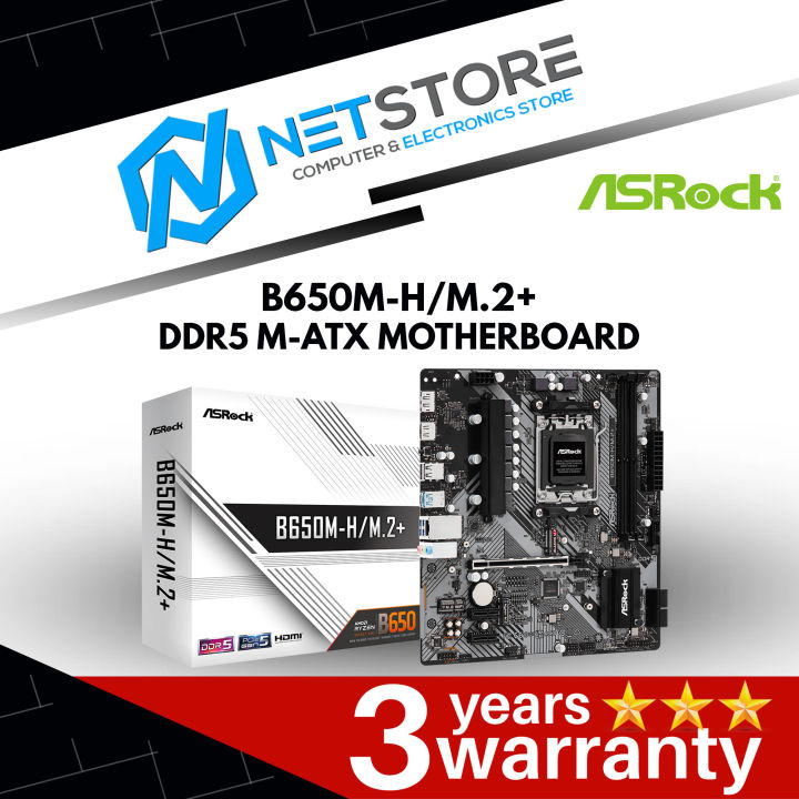 ASROCK B650M-H/M.2+ DDR5 M-ATX MOTHERBOARD - 90-MXBMS0-A0UAYZ | Lazada