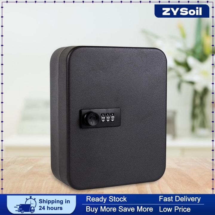 ZYSoil Wall Mounted Iron Password Key Box Put 20pcs Keys Key Management ...