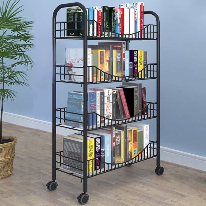 Small floor-mounted movable bookcase under the desk wheeled trolley ...