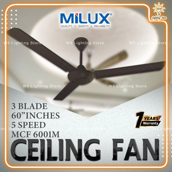 MILUX 60" CEILING FAN MCF-6001 [WHITE] / MCF-6001M [MOCHA BROWN] | Lazada