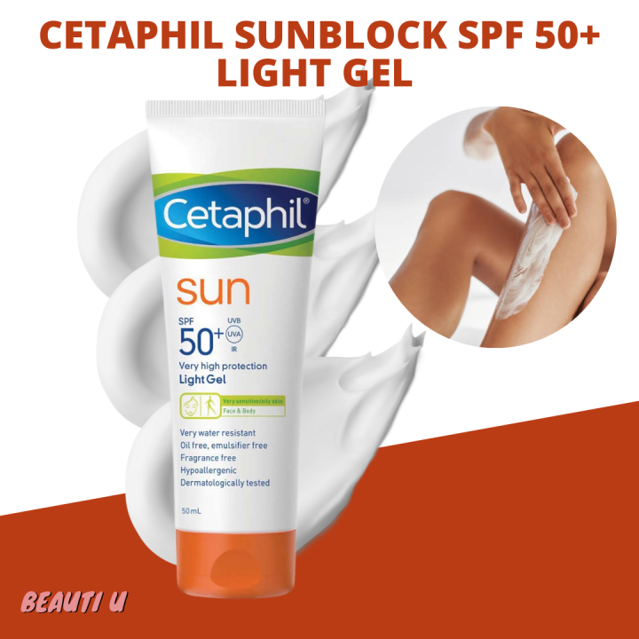 ORIGINAL Cetaphil Sunblock SPF 50+ Light Gel (Face & Body) 118ml ...