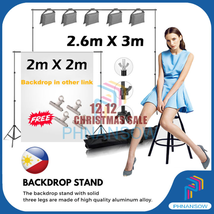 2.6x3M / 2x2M Portable Background Stand Small for Background and ...