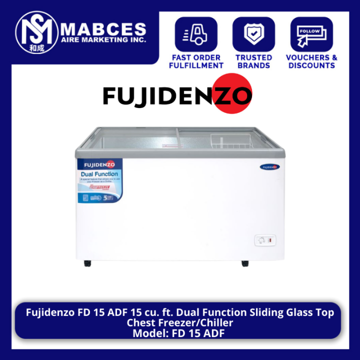 Fujidenzo FD 15 ADF 15 cu. ft. Dual Function Sliding Glass Top Chest ...