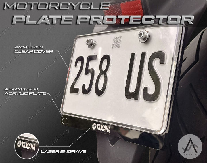 UNIVERSAL MOTORCYCLE PLATE NUMBER BACKPLATE HOLDER COVER PROTECTOR ...