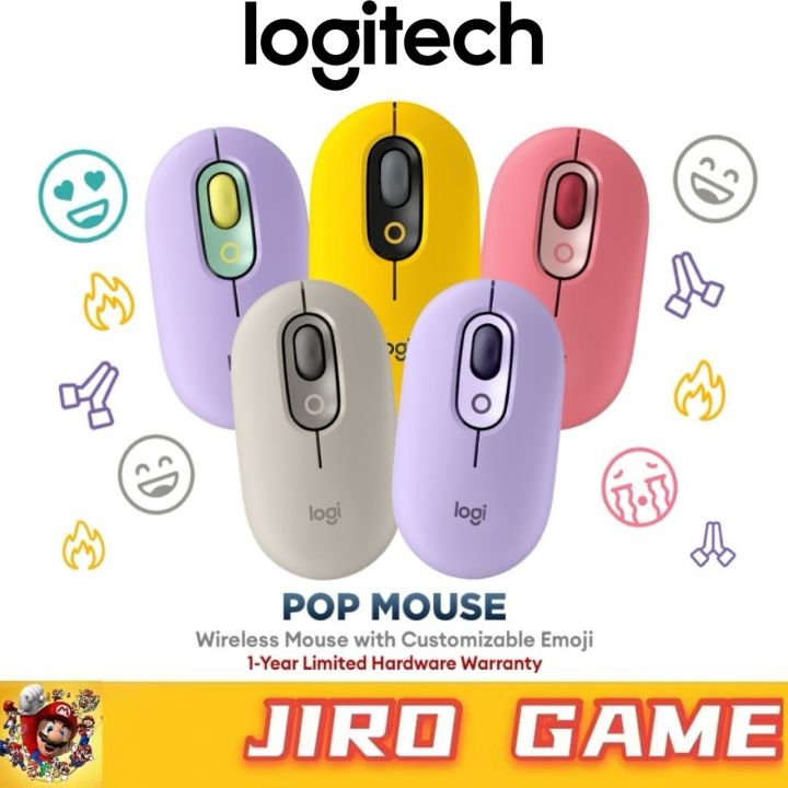 Logitech POP Mouse Wireless Customisable Emojis SilentTouch Technology ...