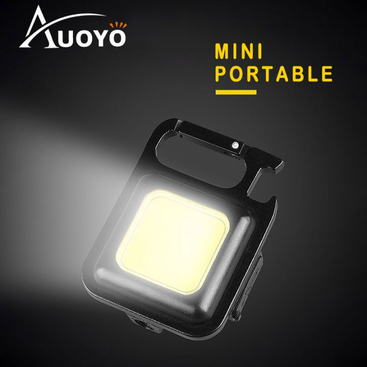 Auoyo Mini Keychain Led Light Flashlight Rechargeable Multi Function ...