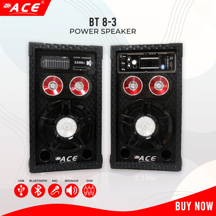 Ace BT8-3 8 Professional Sub-woofer Speaker set with Amplifier | Lazada PH