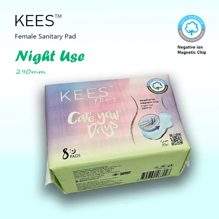 KEES Female Sanitary Pad , Night Use - 290mm - ( 8 pads ) | Lazada ...