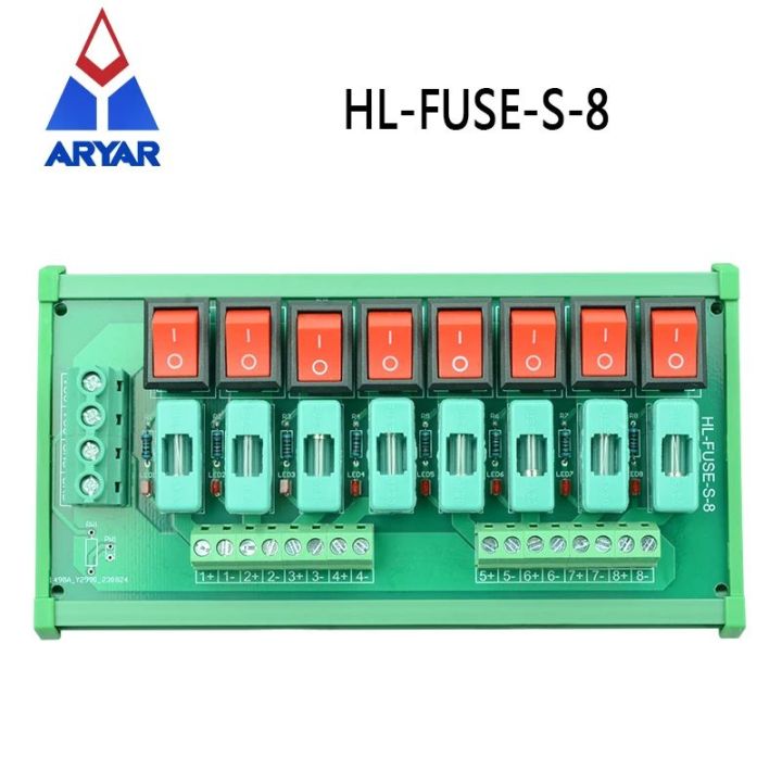 DIN Rail Mount Switch DC Power Distribution Strip Module Fuse Splitter ...