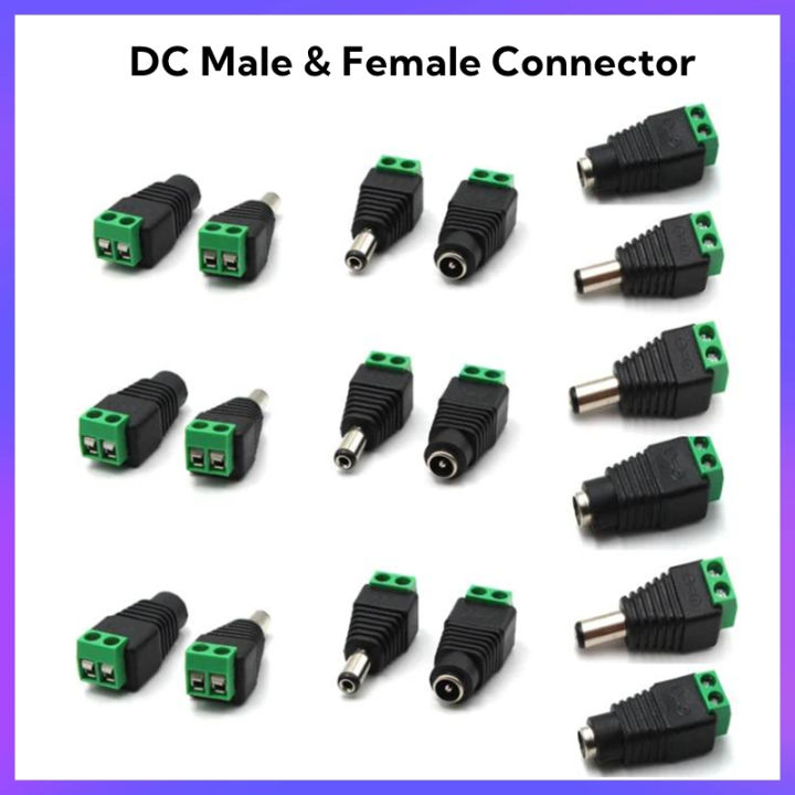 DC Connector Male Female 12V DC Power Plug Jack Adapter Connector For ...