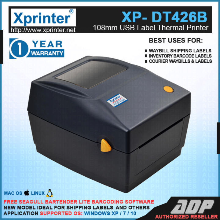 XPRINTER XP-DT426B 108mm USB Label Thermal Printer X PRINTER | Lazada PH