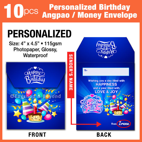 10pcs Personalized Birthday Angpao / Birthday Cash Envelope | Lazada PH