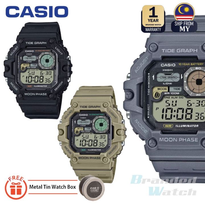 CASIO WS-1700H MEN DIGITAL QUARTZ YOUTH TIMEPIECES DATE DAY RESIN STRAP ...