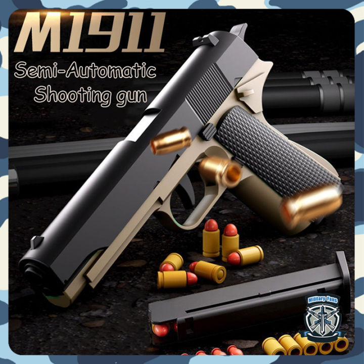 M1911 Semi-Automatic Soft Bullet Toy Gun Kids Outdoor Simulated ...