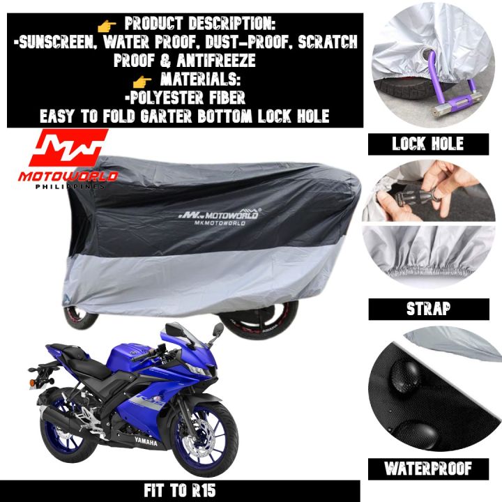 YAMAHA R15 MOTOR COVER waterproof MOTOWORLD | Lazada PH