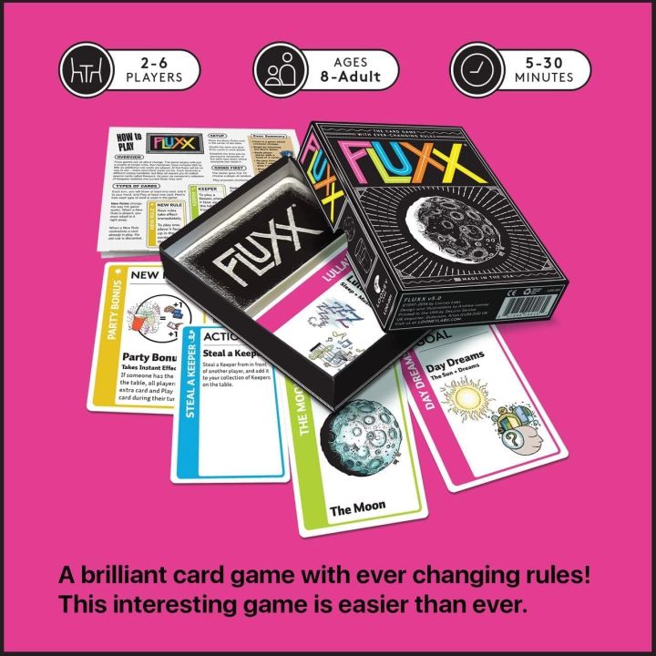 Looney Labs Fluxx 5.0 Card Game Fun, Fast-Paced, Ever-Changing Rules ...