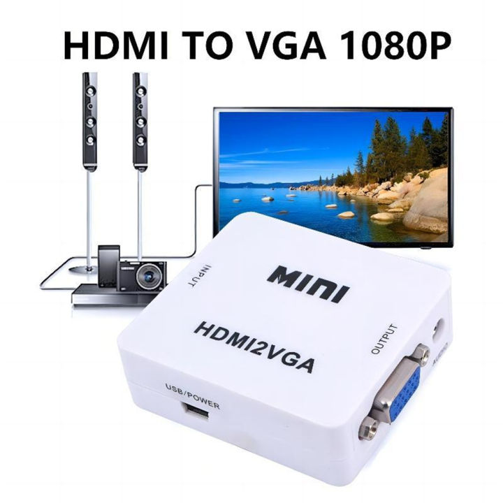 【Local shipped】Mini HD VGA Video Converter Box AV RCA CVBS to VGA Video ...
