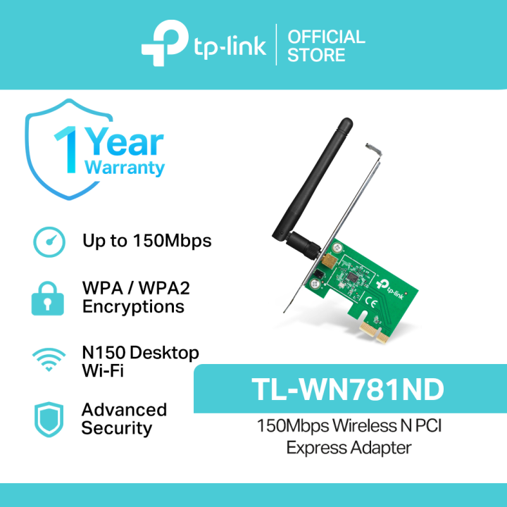 TP-Link TL-WN781ND 150Mbps Wireless N PCI Express Adapter | Wi-Fi ...