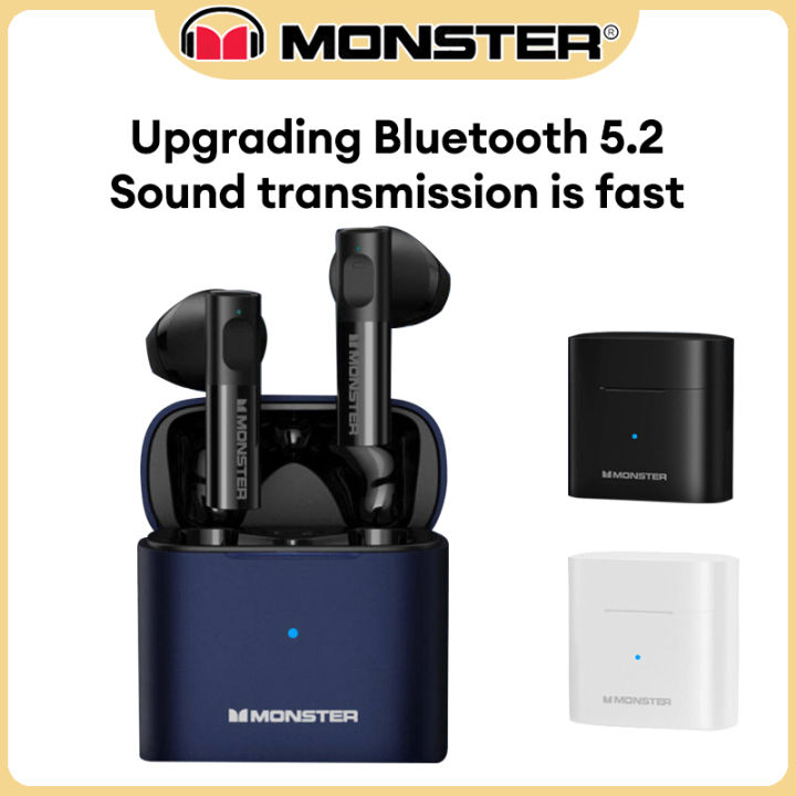Monster XKT03 Ture Bluetooth Earphones BT 5.2 Wireless Headset Noise ...