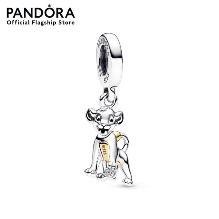 Pandora Disney 100 Simba sterling silver and 14k gold dangle ...