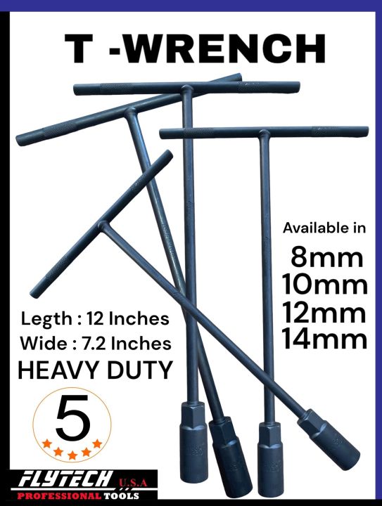 FLYTECH USA PRO TOOLS T WRENCH 8/10/12/14/ 17MM SOLD SET OR PER PIECE ...